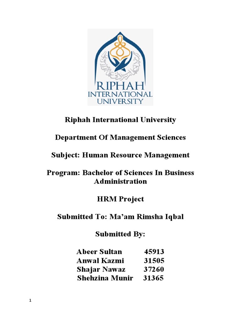 HRM Project | PDF | Employment | Human Resource Management