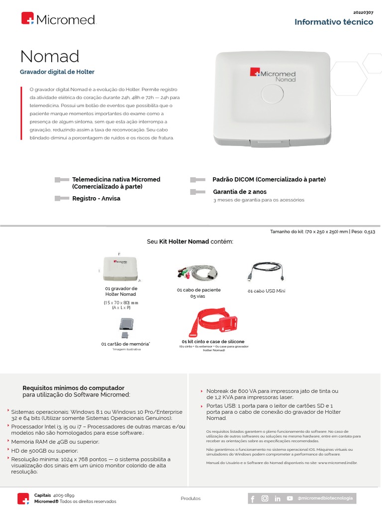 Micromed Nomad | PDF | Programas | Sistema operacional