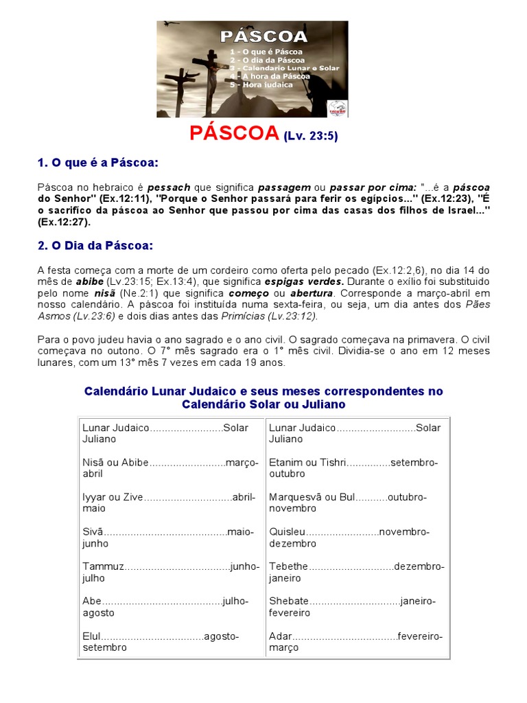 A Origem, Significado e Comemoração da Páscoa segundo as Escrituras ...