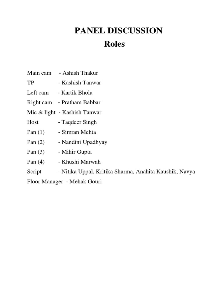 Panel Discussion Pdf