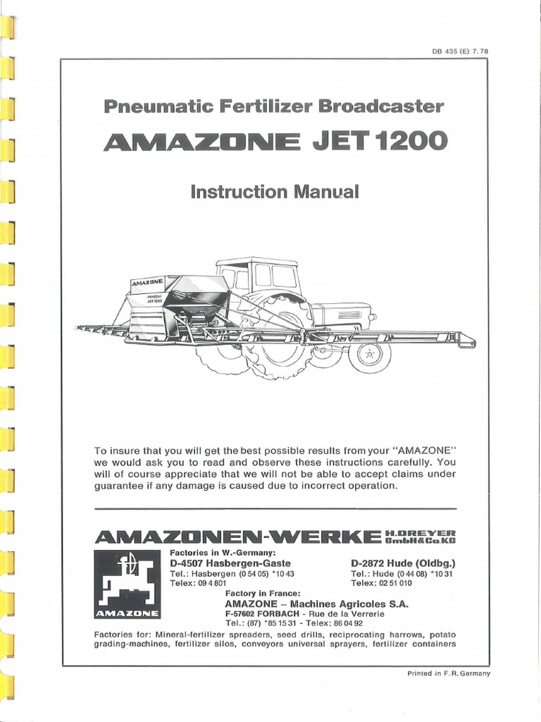 Fertilizer Broadcaster Guide | PDF | Tractor | Calibration