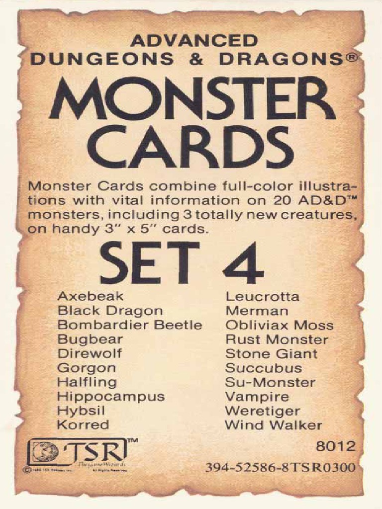 Monster Cards Set 4 | PDF