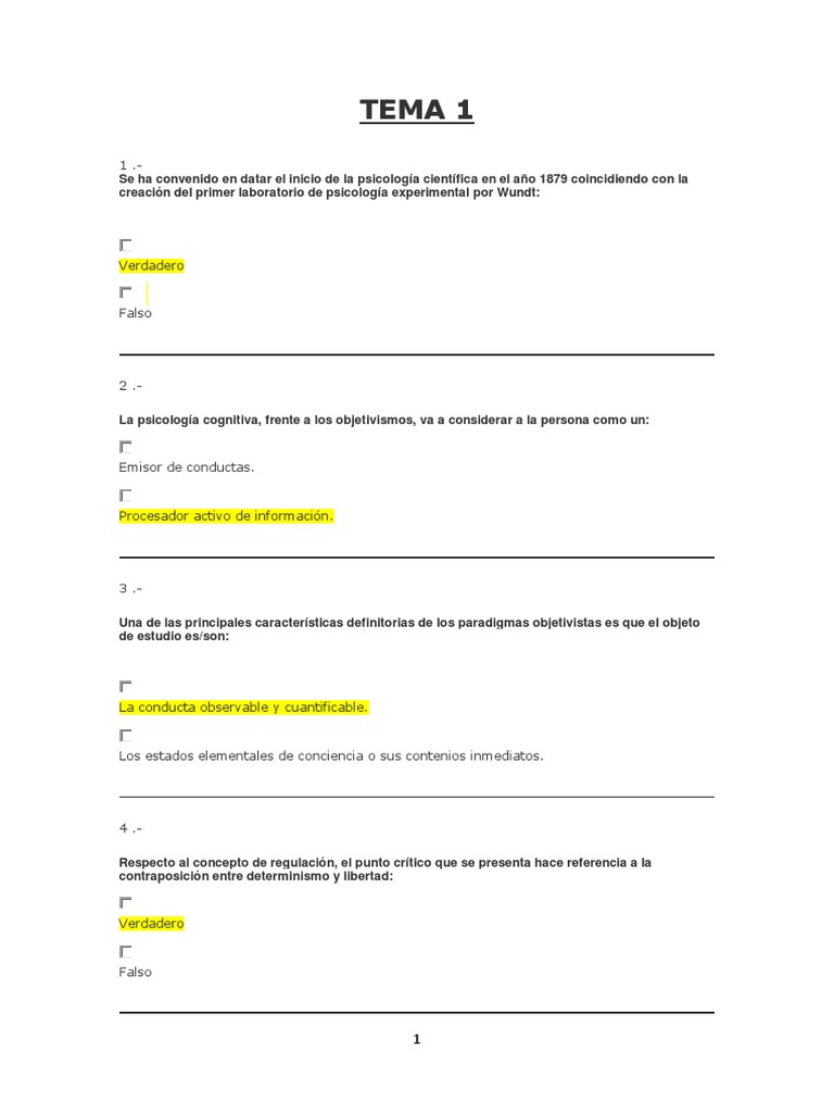 Test Psicologia Contestado Bien | PDF | Las emociones | Inteligencia