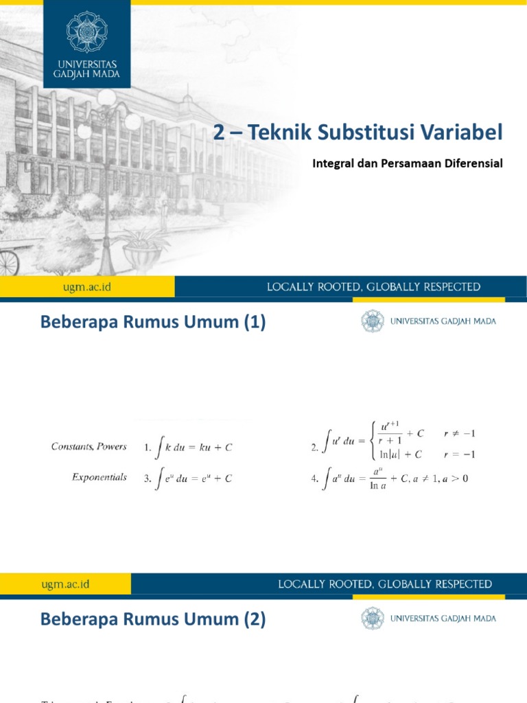 Teknik Substitusi Variabel Integral | PDF
