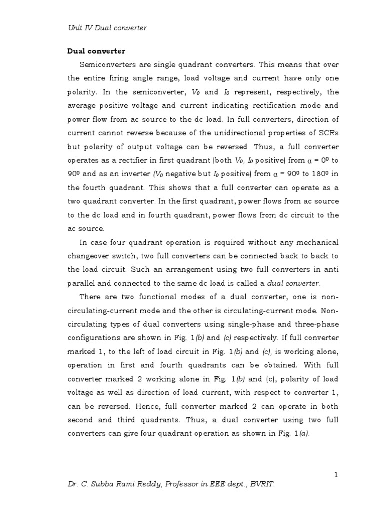 Unit-3 Dual - Converter Fed DC Motor Three Phase and Single Phase FED ...