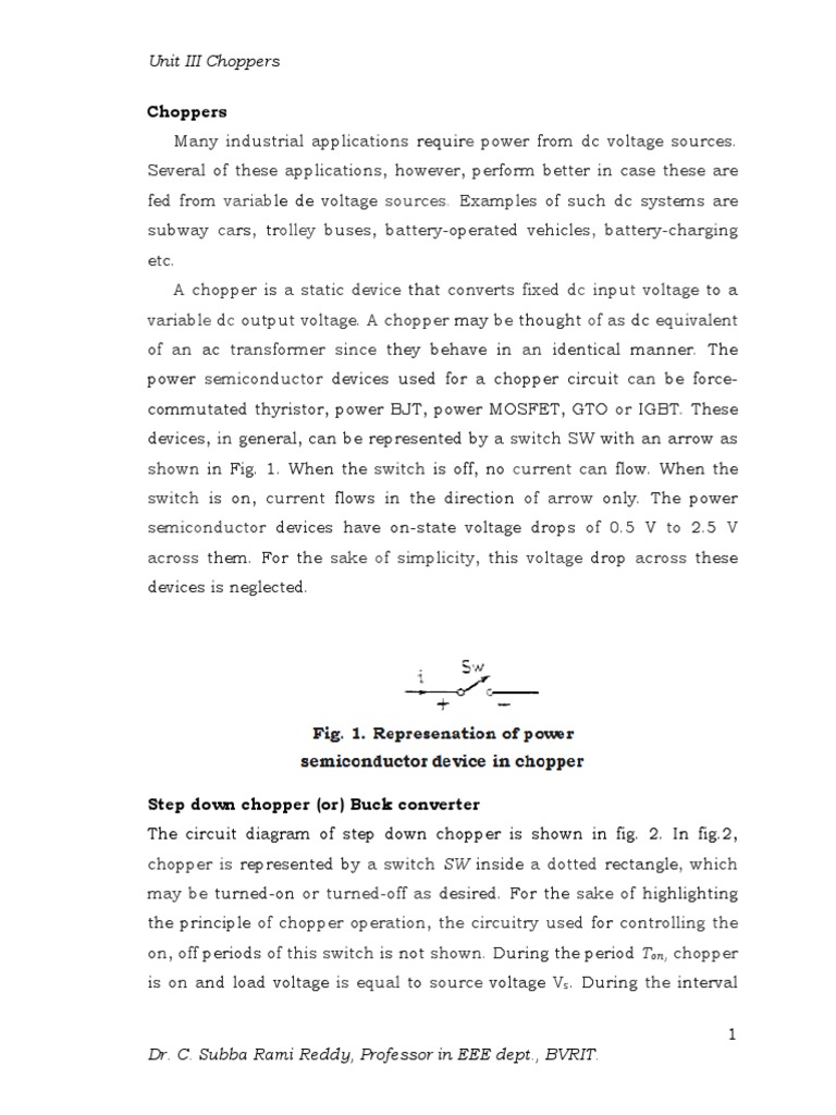 Unit 3 choppers Part I FED | PDF | Electrical Components | Electronic Circuits