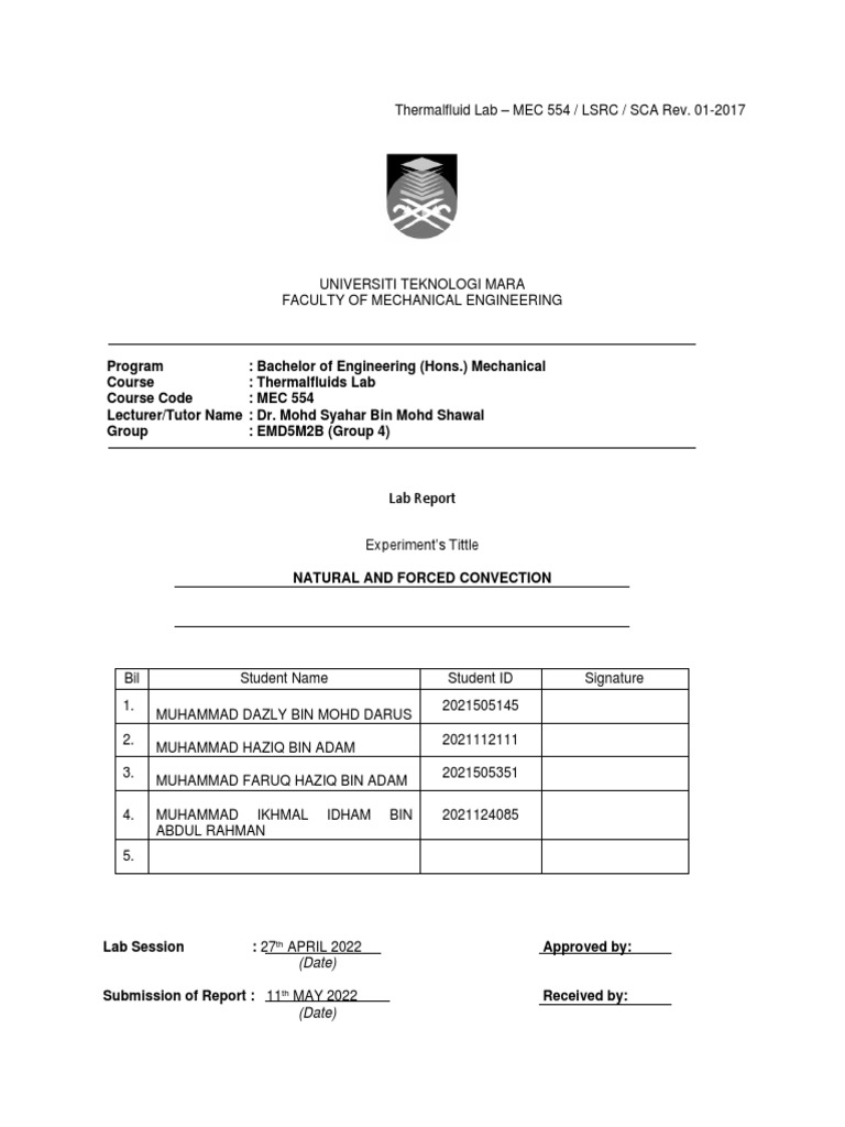Full Report Forced and Natural Convection | PDF | Heat Transfer ...