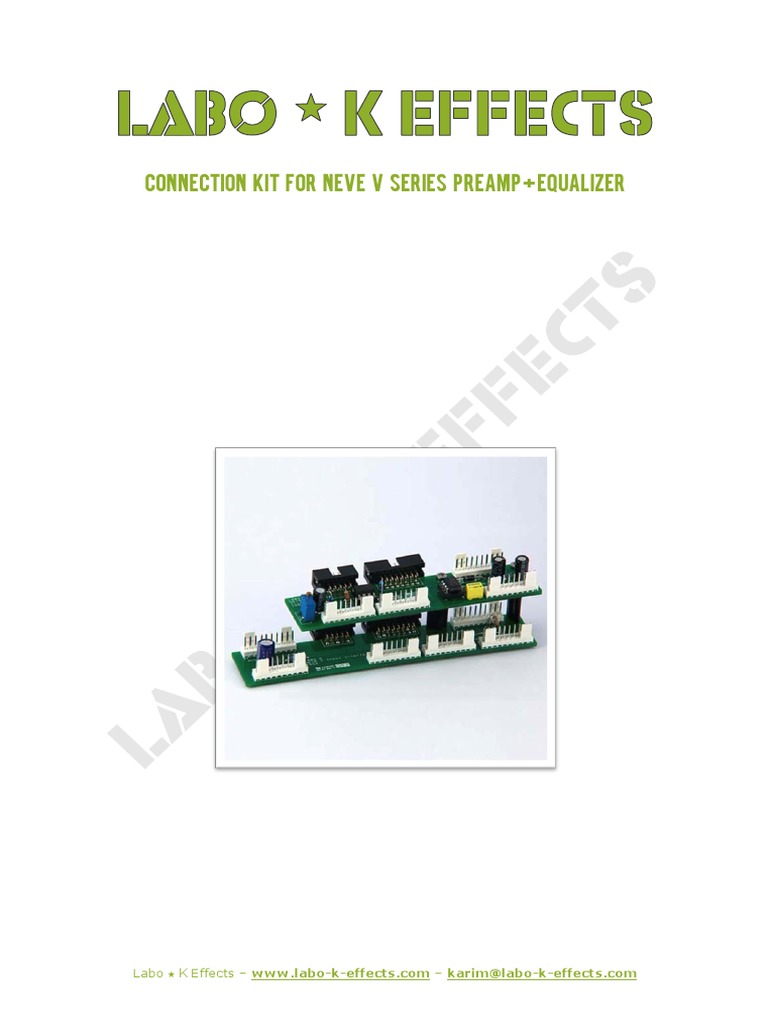 Neve V Series Connection Kit Guide | PDF | Electrical Connector ...