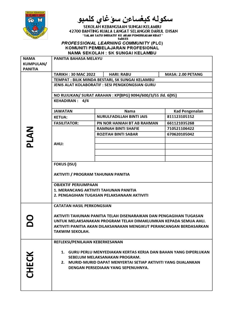 PLC Sharing Session Panitia Sejarah 2022 | PDF