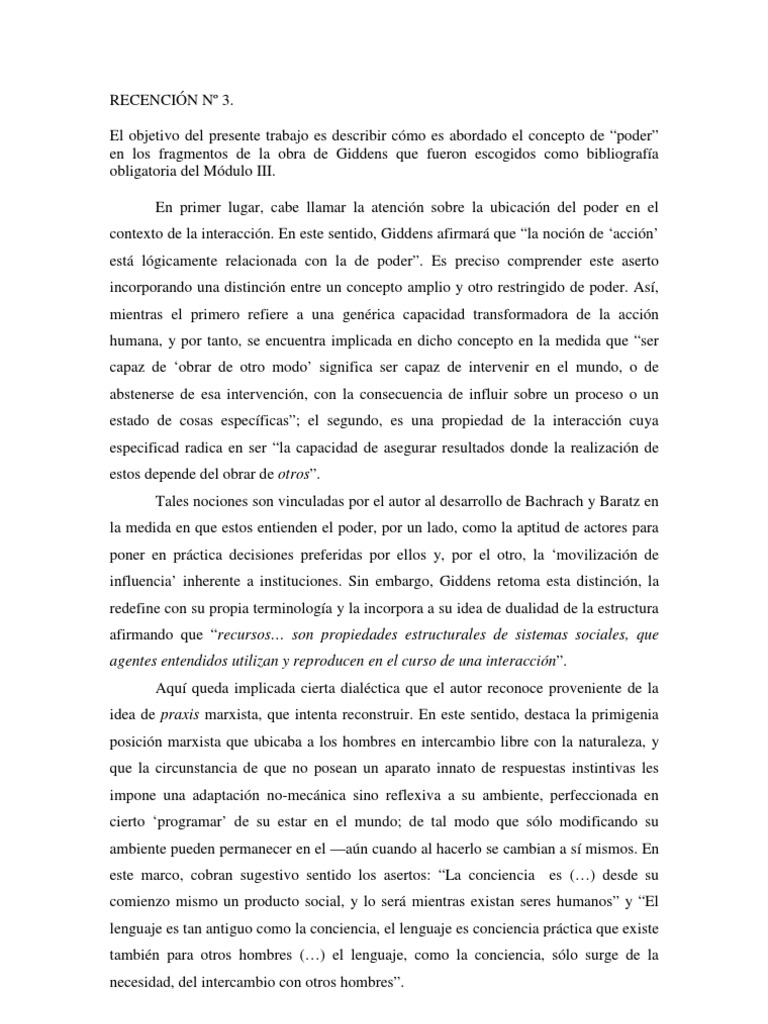 RECENCIÓN | PDF | Karl Marx | Conflicto (proceso)