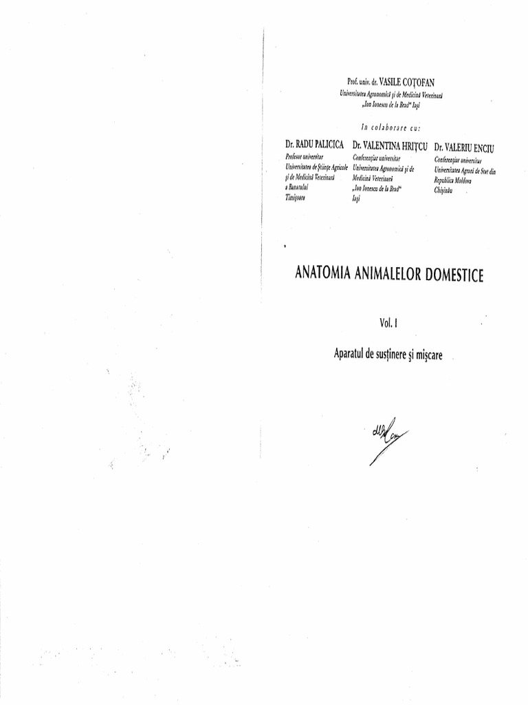 Anatomia - Animalelor - Domestice Cotofan Vol I | PDF