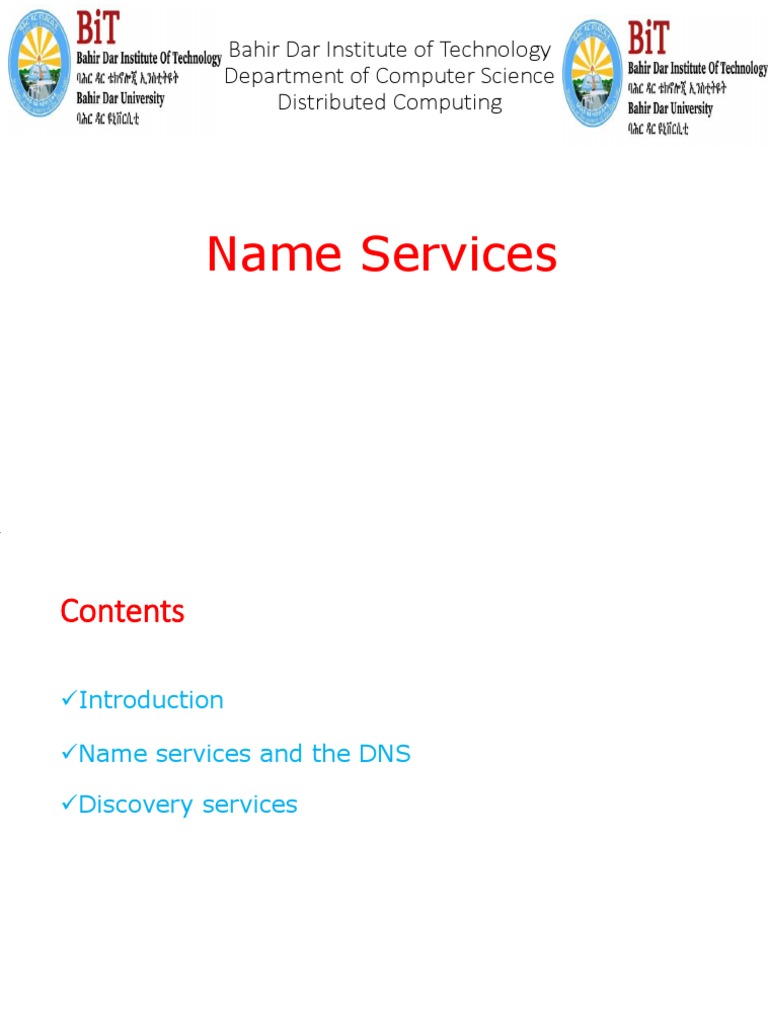 Distributed Name Services: An Introduction to Domain Name System (DNS) and Discovery Services ...