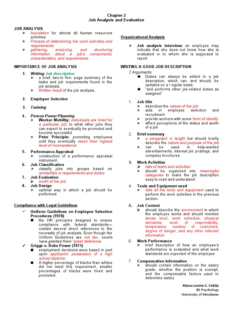 An In-Depth Analysis of Job Analysis and Job Description Development | PDF | Employment | Psychology