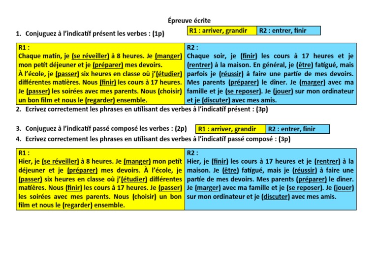 Conjugaison du passé composé | PDF | Études des langues étrangères