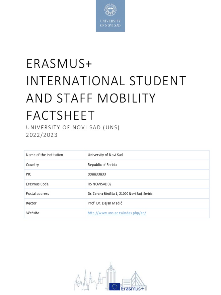 Erasmus International Student and Staff Mobility Factsheet | PDF | Cost ...