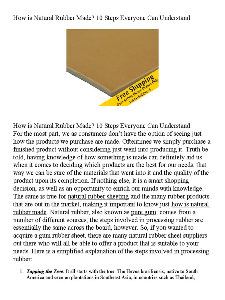 How Is Natural Rubber Made | PDF | Natural Rubber | Physical Chemistry