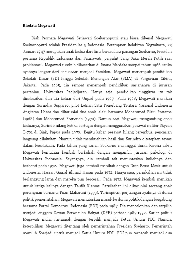 Biodata Megawati | PDF