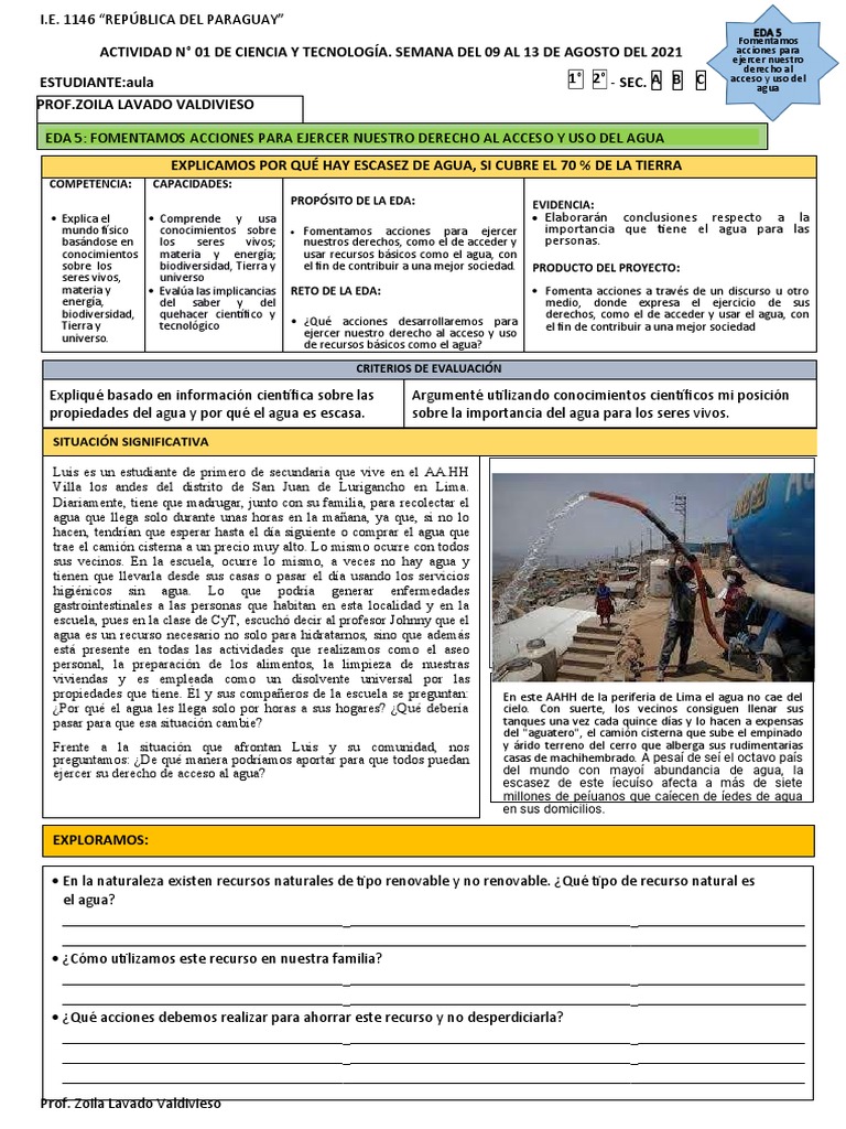 1° y 2° Semana 1 Exp 5 | PDF