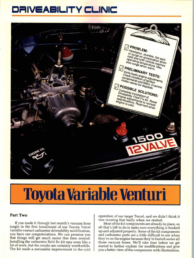 Toyota Variable Venturi 2 | PDF
