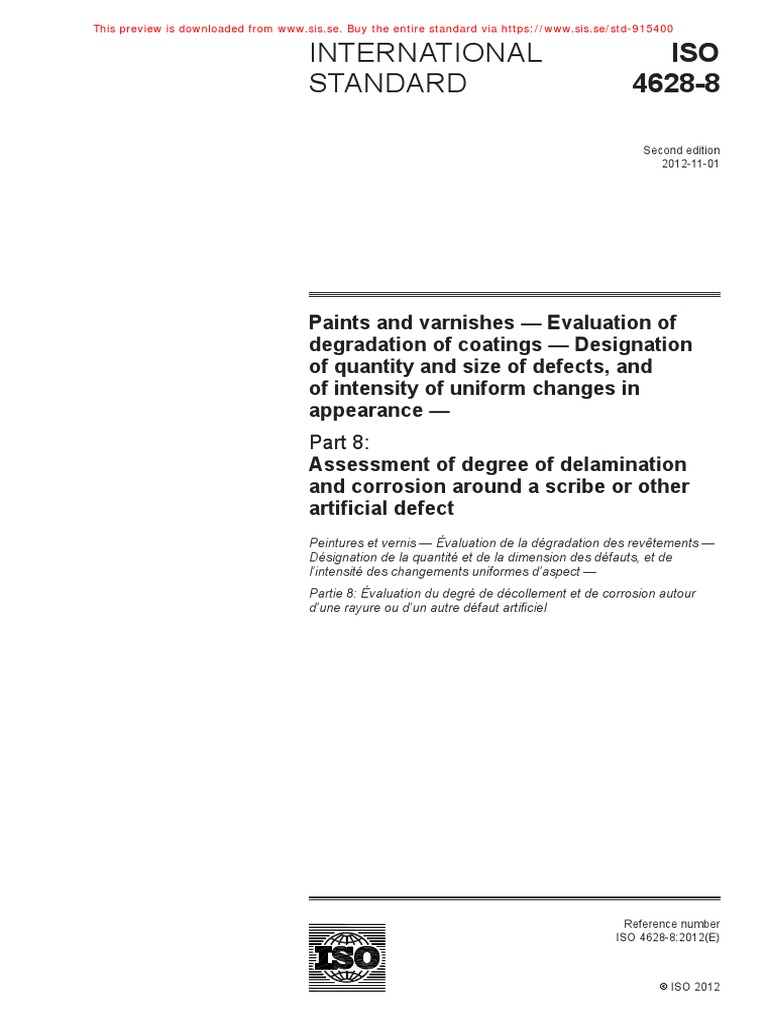 Iso 4628 8 2012 en | PDF | Corrosion | International Organization For ...
