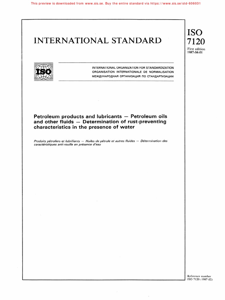 Iso 7120 en PDF | Download Free PDF | International Organization For Standardization | Water