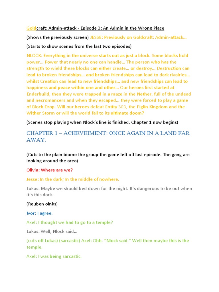 STORYLINE FOR EPISODE 3 (New) | PDF