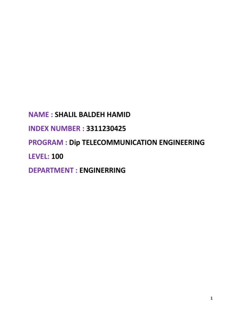 Baldeh Hamid - 3311230425 - Engr 141 - Engineering Tech | PDF ...