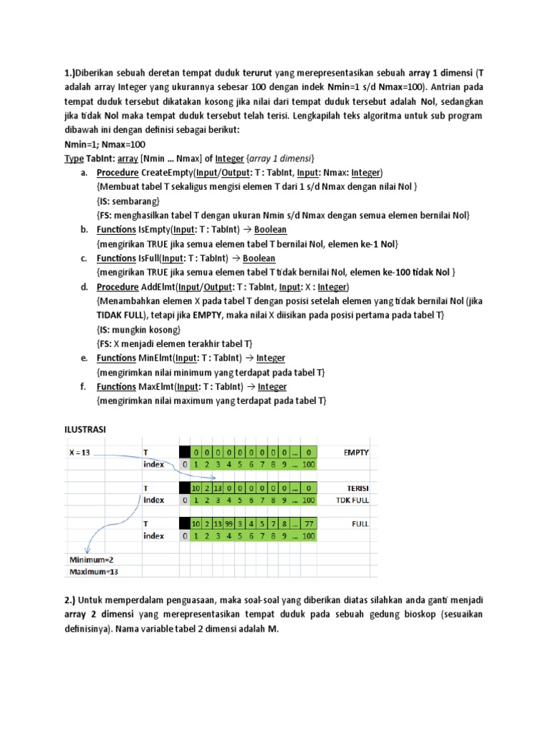 ALGORITMA ARRAY 1 DIMENSI | PDF