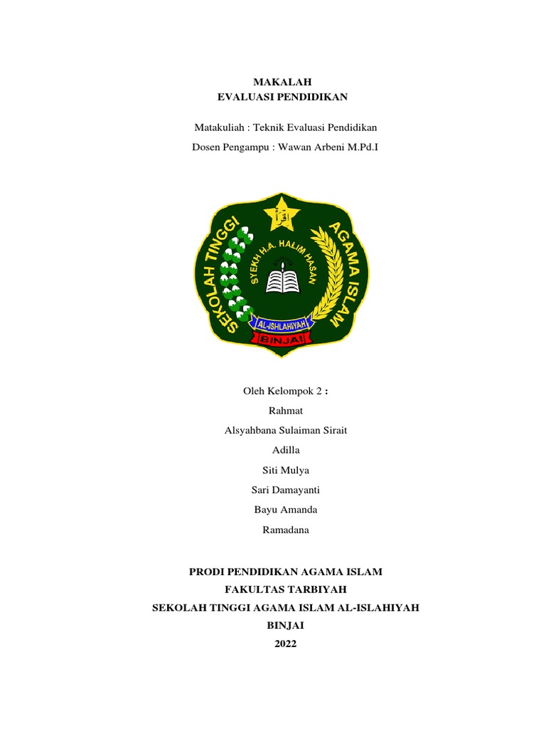 Makalah Evaluasi Pendidikan | PDF | Karier & Perkembangan