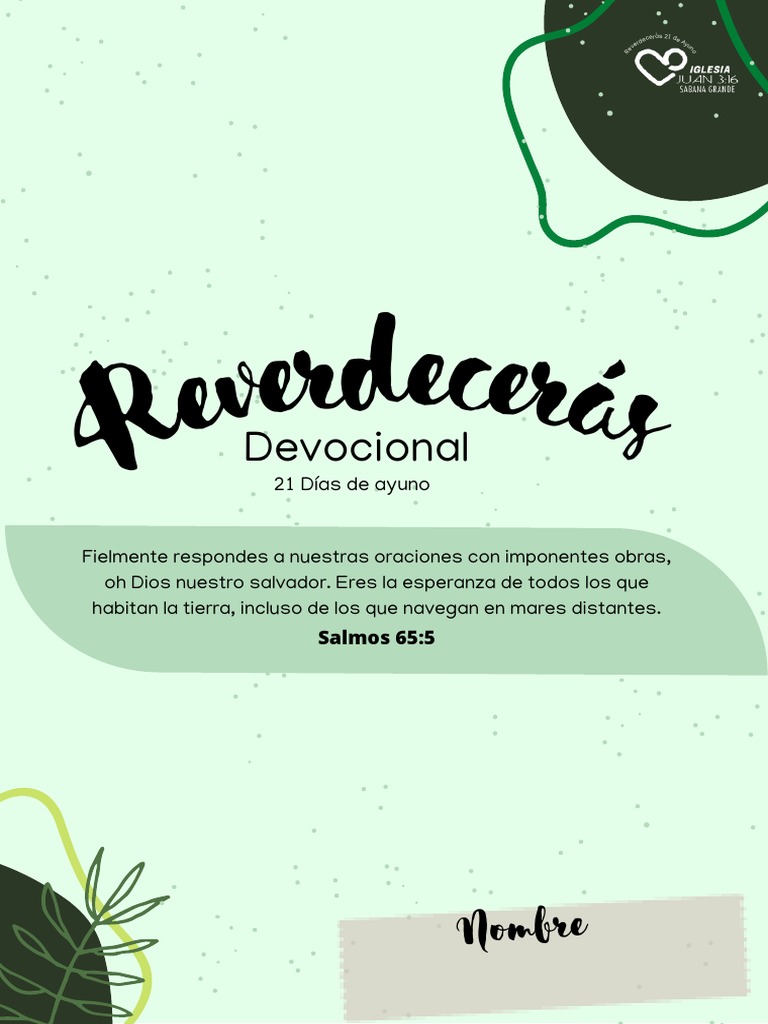 Devocional 21 Días: Reverdecerás | PDF | Contenido bíblico | Salmos