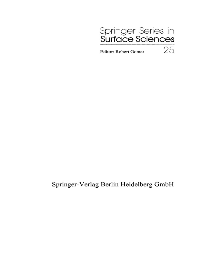 Surface Sciences: Springer Series in | PDF | Surface Science | Molecular Orbital
