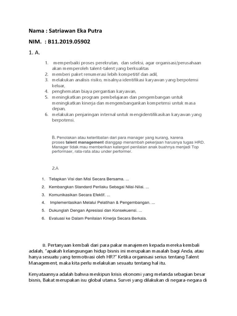 Strategi Manajemen Talenta Efektif | PDF