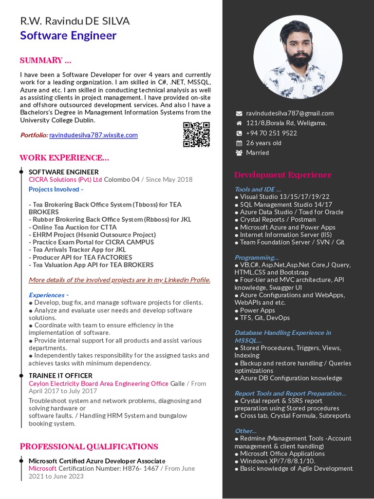 R.W.Ravindu Vipulitha de SIlva 2022 | PDF | Microsoft Sql Server | Computer Science