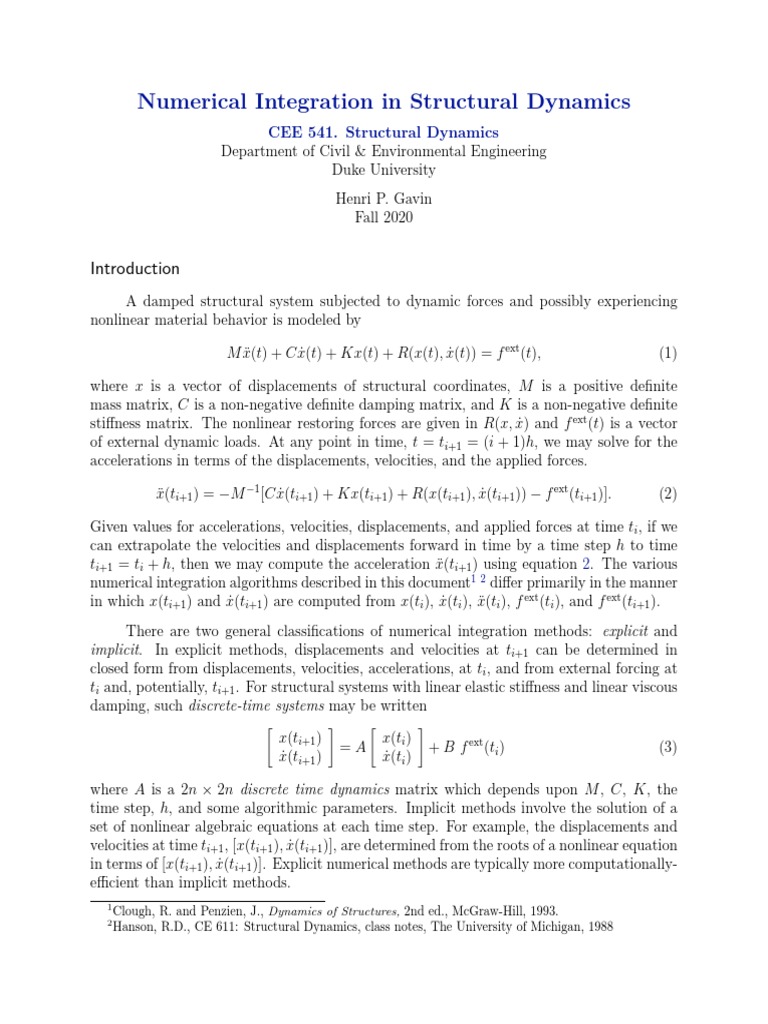 Numerical Integration | PDF | Nonlinear System | Matrix (Mathematics)