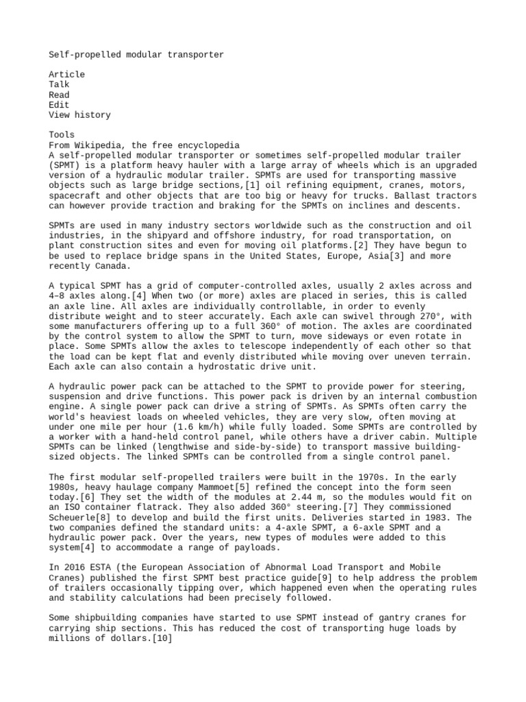 SPMT | PDF | Vehicles | Mechanical Engineering