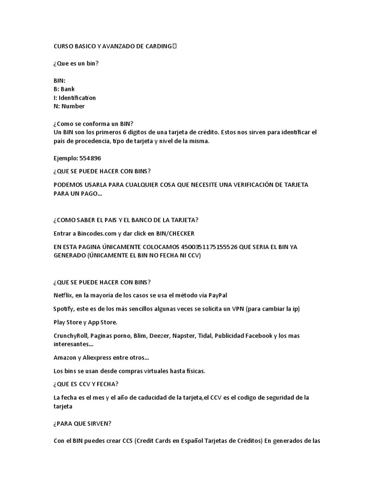 Curso de Carding Basico | PDF | Suplantación de identidad | Red privada virtual