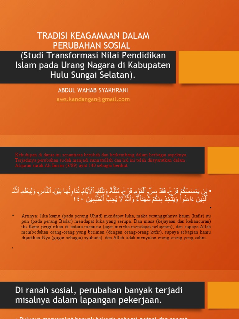 Tradisi Keagamaan Dalam Perubahan Sosial | PDF | Agama & Spiritualitas