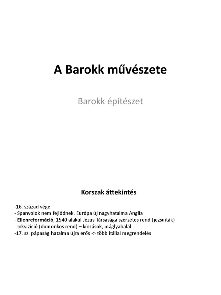 Barokk Klasszicizmus Epiteszete | PDF
