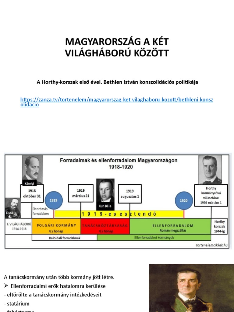 Magyarország A Két Világháború Között: A Horthy-Korszak Első Évei ...