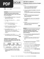 Focus 3 Test Unit 7 Group A PDF | PDF