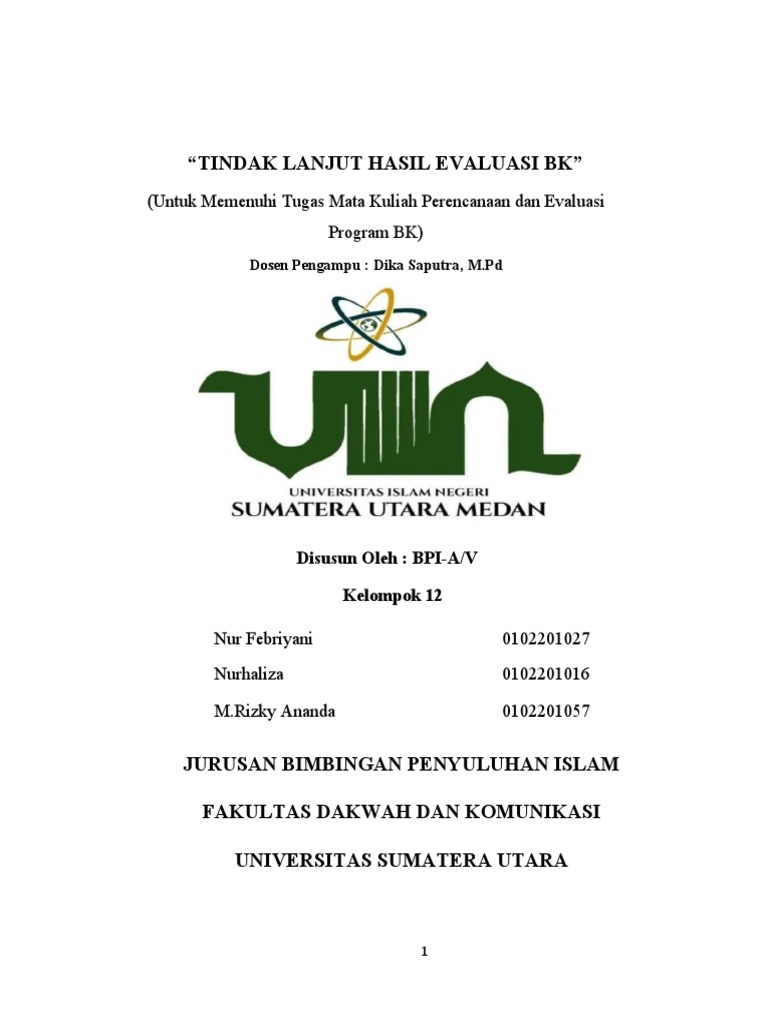 Tindak Lanjut Hasil Evaluasi BK | PDF