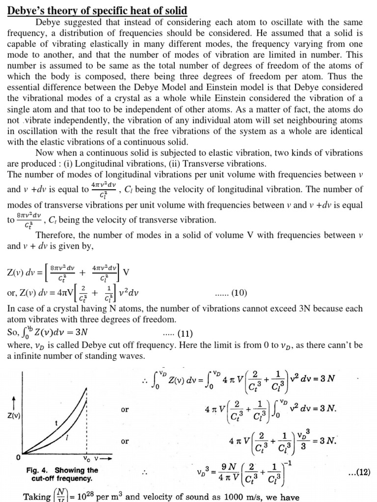 Debye theory | PDF