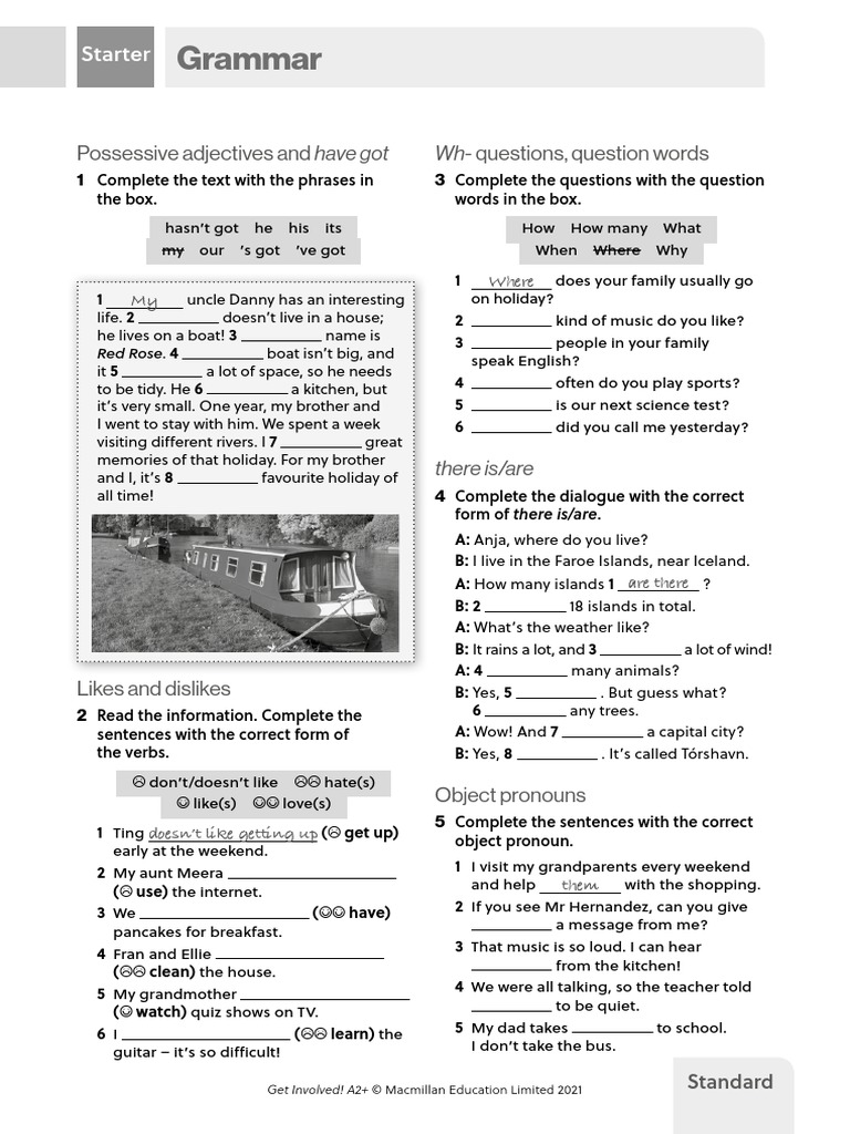 GI A2PLUS Starter Grammar Standard | PDF