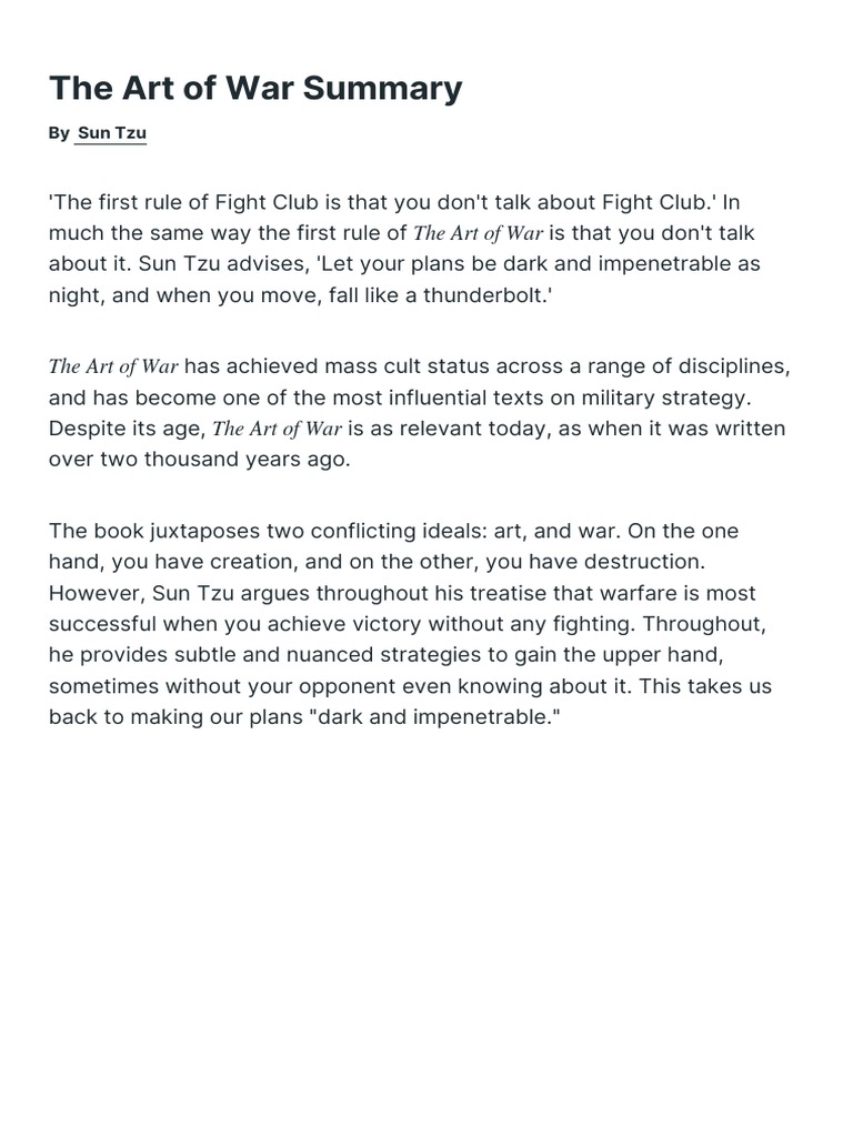 The Art of War | PDF | The Art Of War | Military