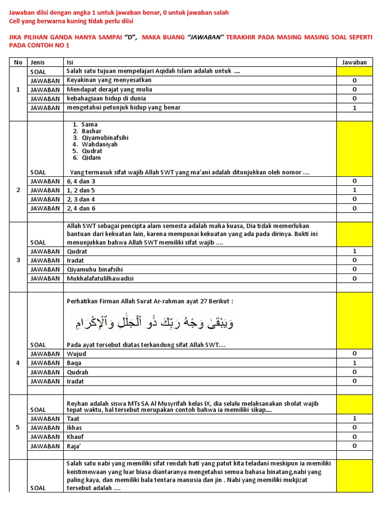 Soal Akidah Akhlak | PDF
