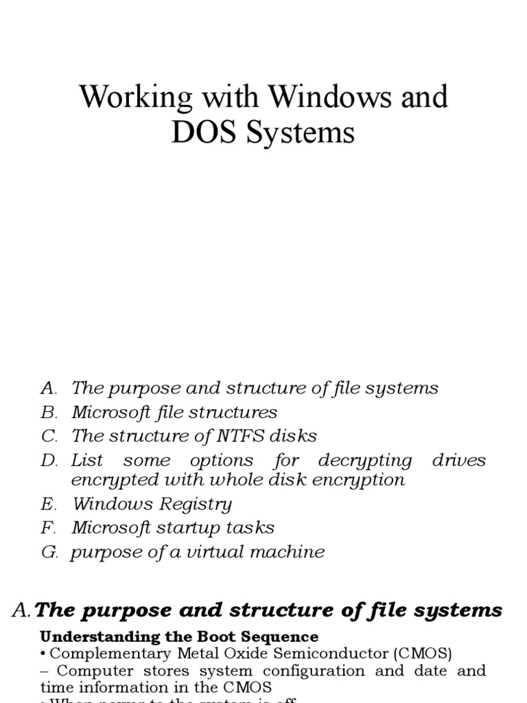 Working With Windows and DOS Systems | PDF | Windows Registry ...