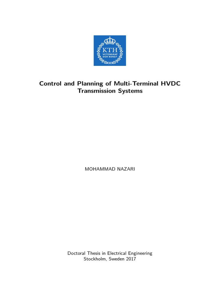 Control and Planning of Multi-Terminal HVDC Transmission Systems | PDF | High Voltage Direct ...
