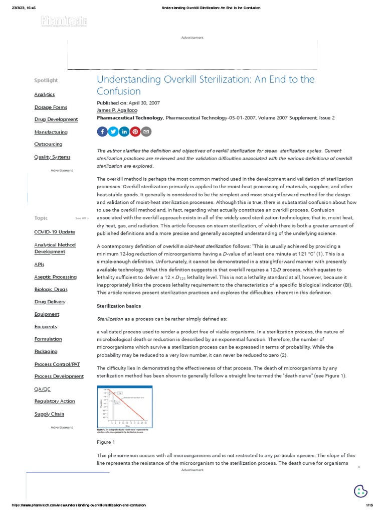Understanding Overkill Sterilization - An End To The Confusion | PDF ...
