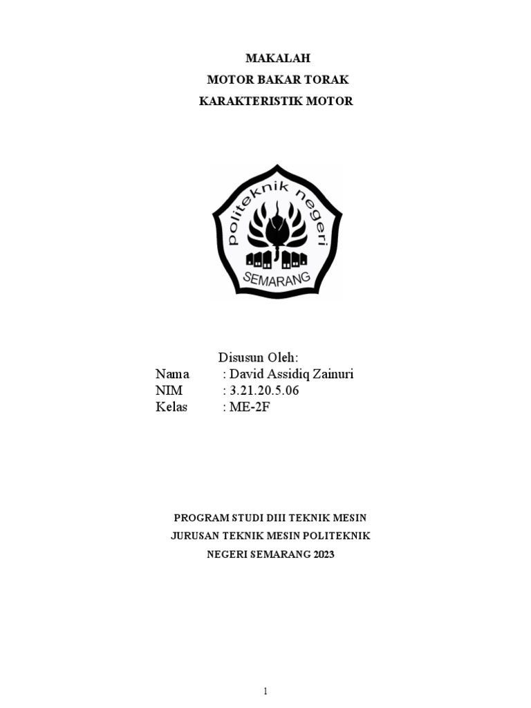 Makalah_Motor_Bakar_Karakteristik_Motor | PDF