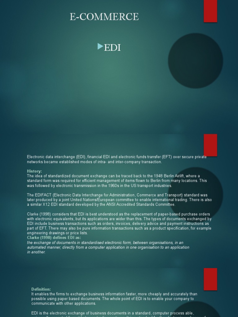 E Commerce | PDF | Electronic Data Interchange | Business